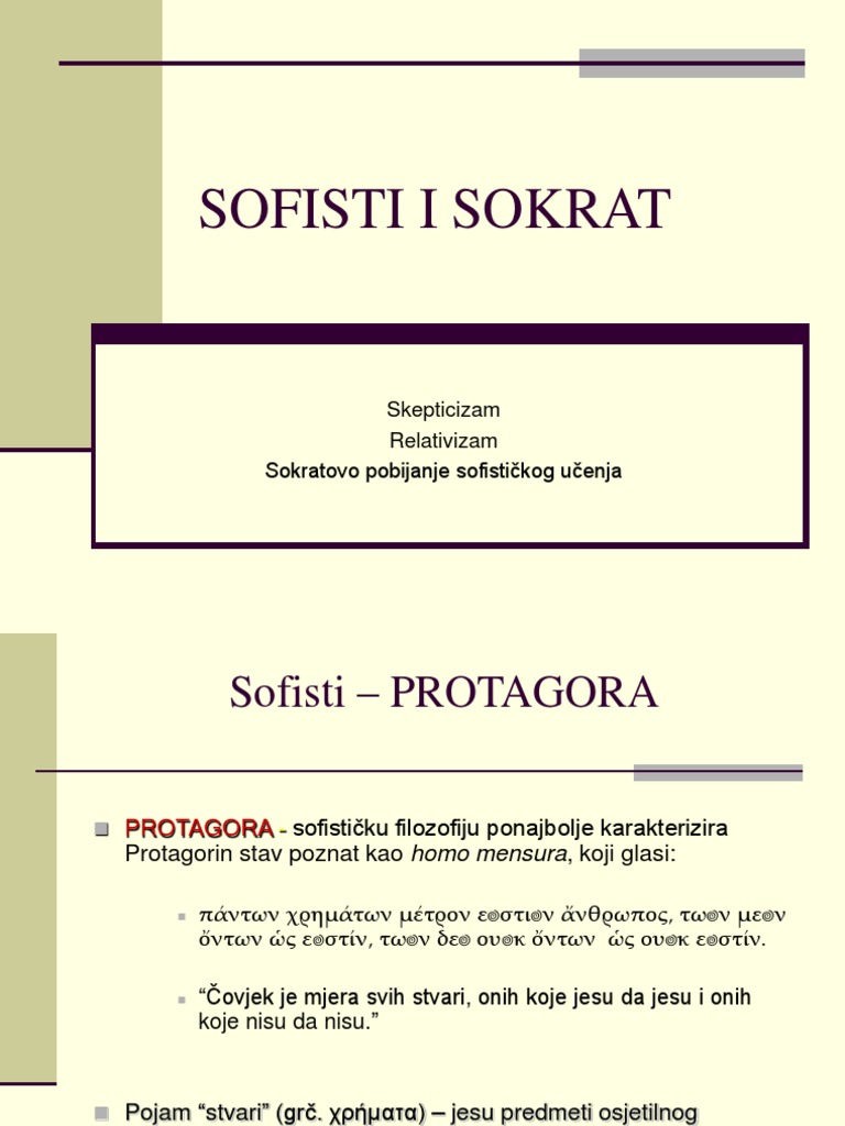 Sofisti I Sokrat | PDF