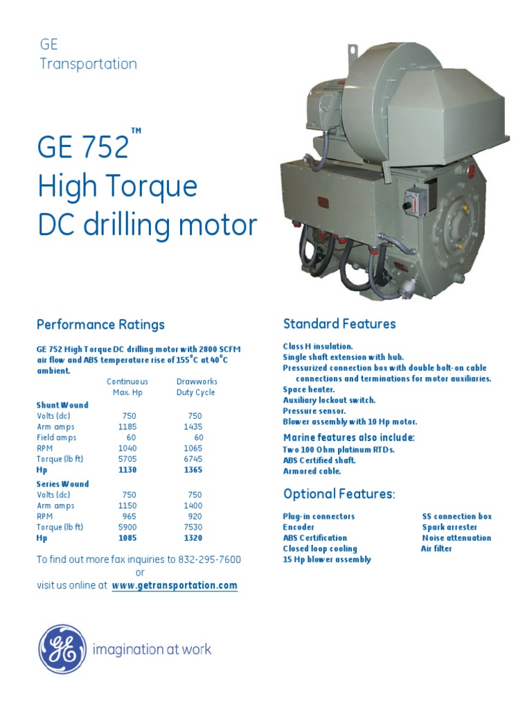 GE 752 DC Motor Specifications | PDF | Machines | Electromagnetism