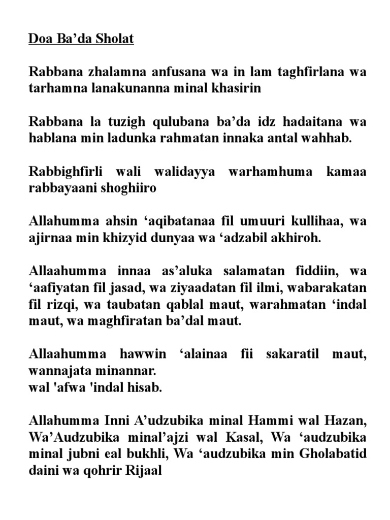 Doa Ba'Da Shalat | PDF