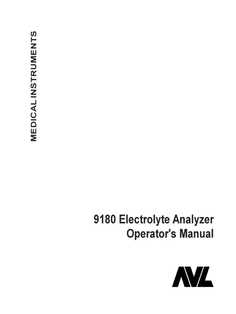 Roche 9180 Electrolyte Analyzer - User Manual PDF | PDF | Kidney | Sodium