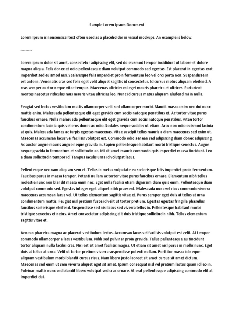 Sample Lorem Ipsum Document | PDF