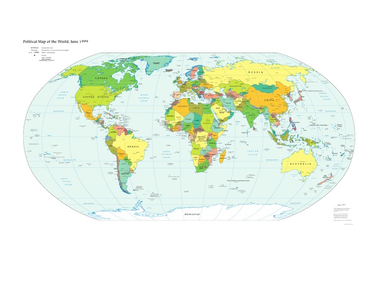 Political Map of the World, 1999 | PDF | Arctic Ocean | Oceanography