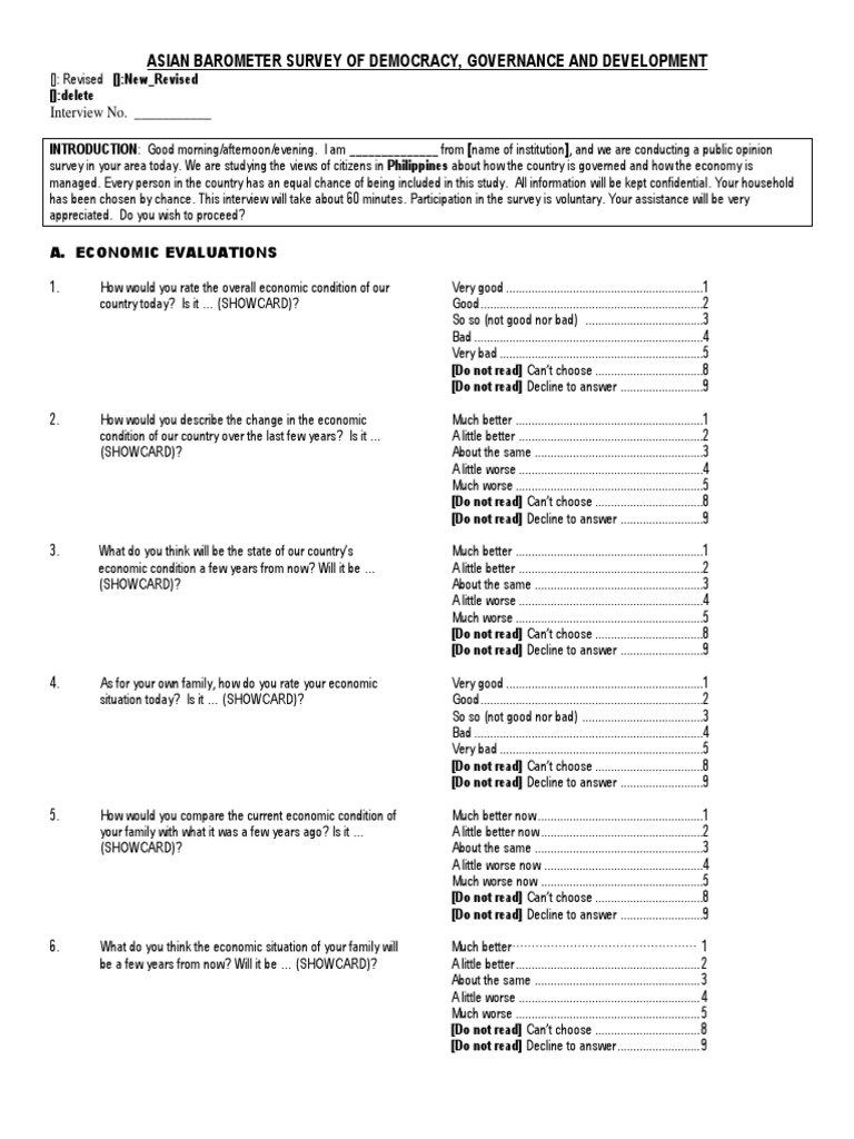 Core Questionnaire Wave2 | PDF | Presidencies | Public Sphere