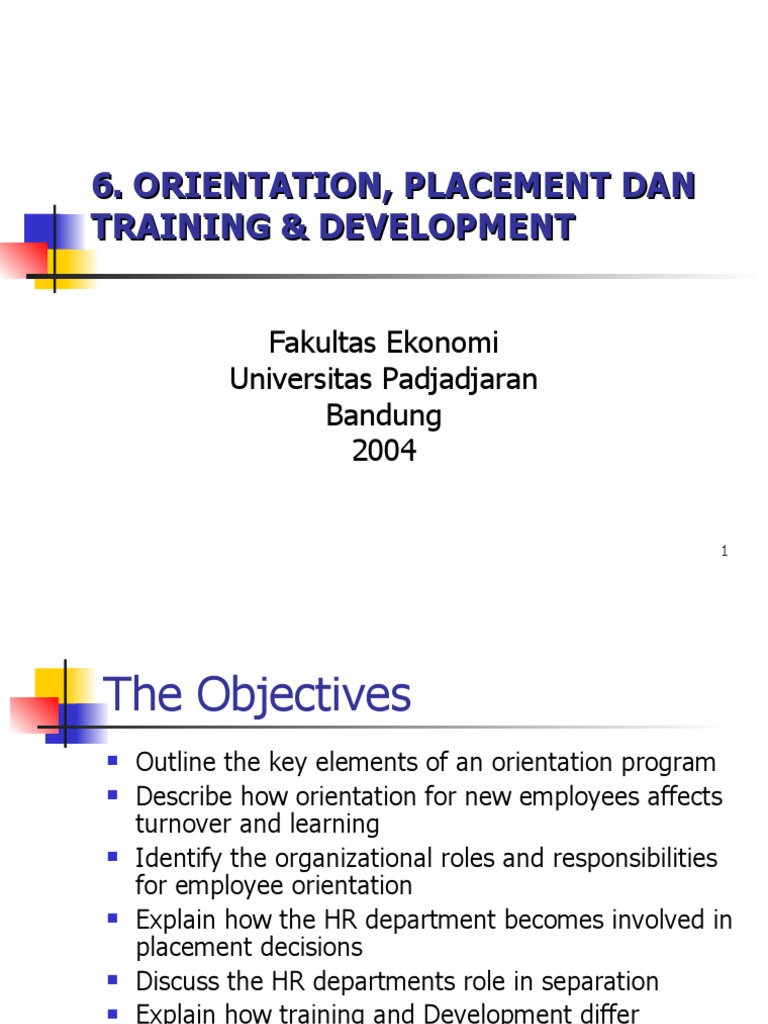 Orientation, Placement Dan Training & Development | PDF | Learning ...