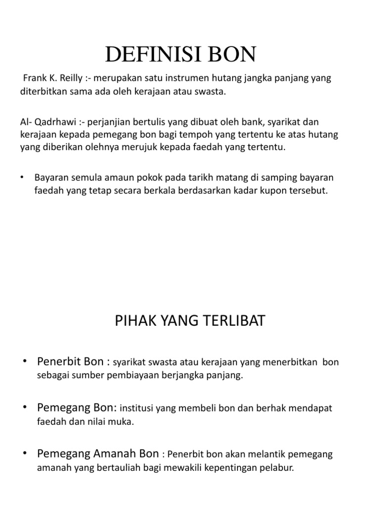 Definisi Bon | PDF