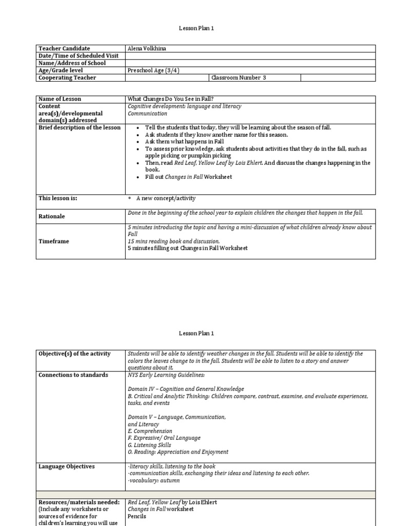 Ecc Prek-2 Lesson Plan Template Final 1 1 | PDF | Lesson Plan ...