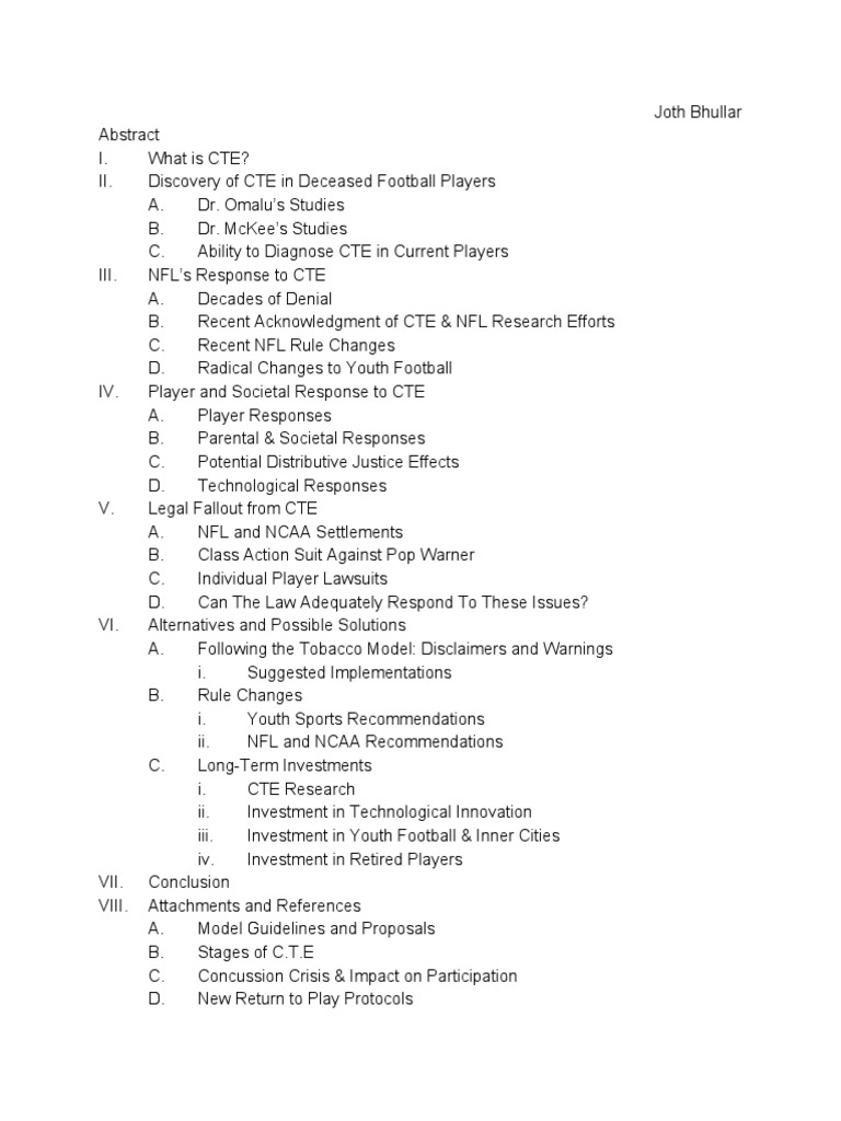 CTE in Football: Impact and Solutions | PDF | Clinical Medicine ...
