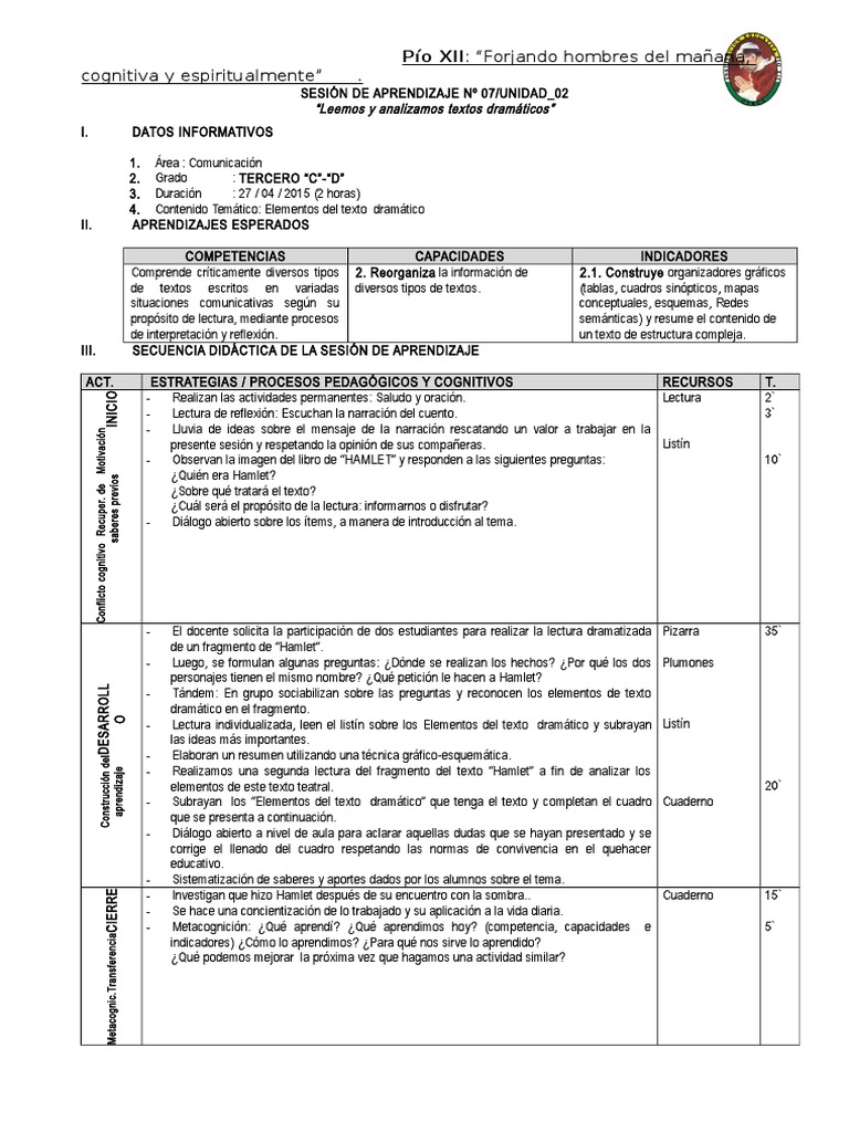 7 - Elementos Del Texto Dramático - 3 | PDF | Lectura (proceso) | Aldea