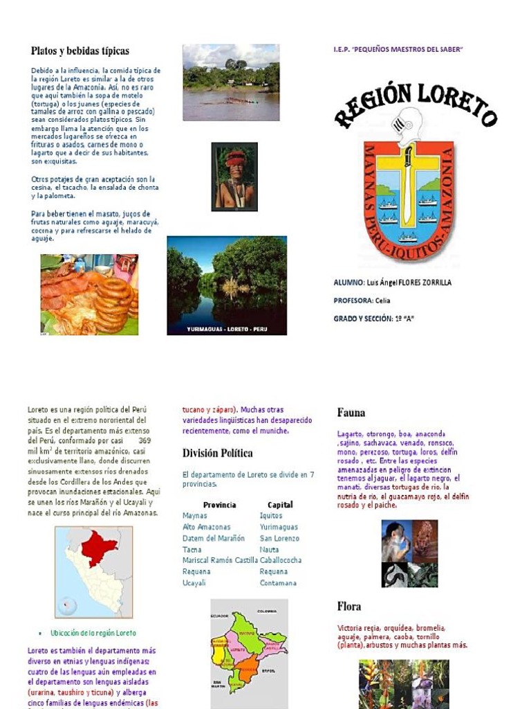 Triptico Loreto Modelo | PDF