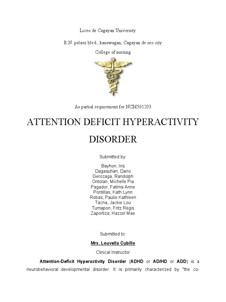 Attention Deficit Hyperactivity Disorder | PDF | Attention Deficit ...