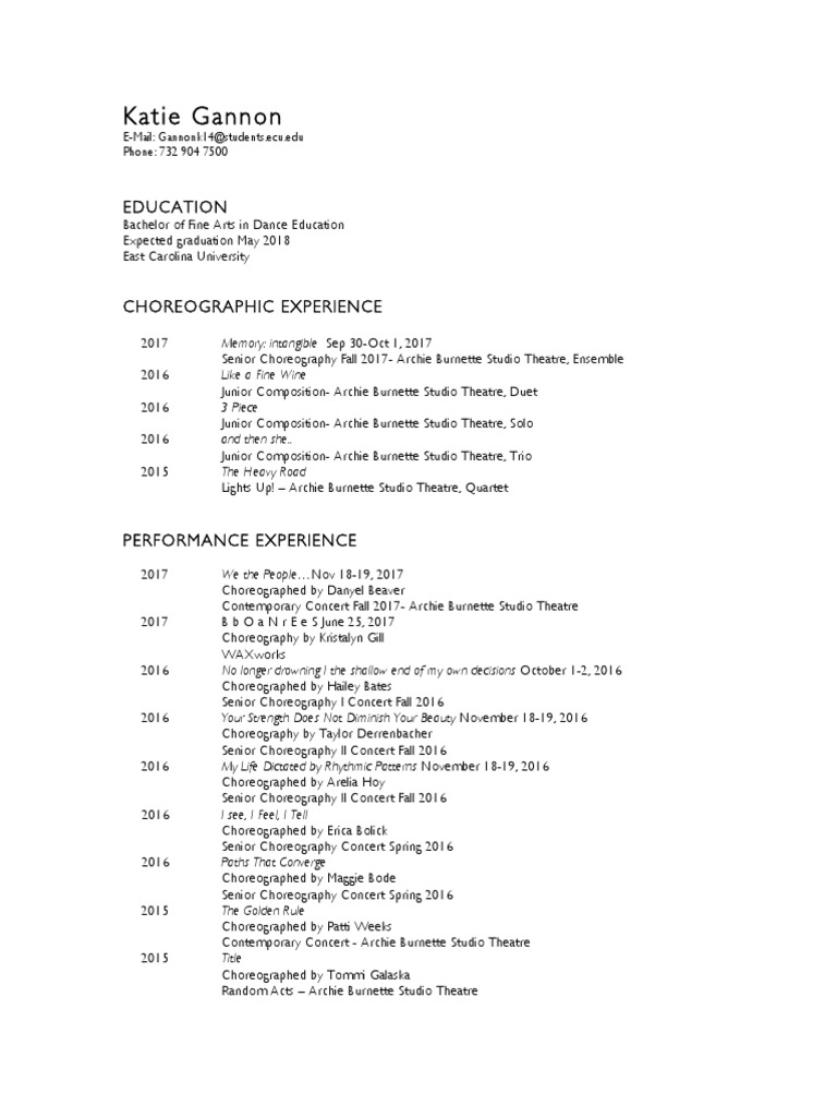 CV Dance | PDF | Theatre | Entertainment