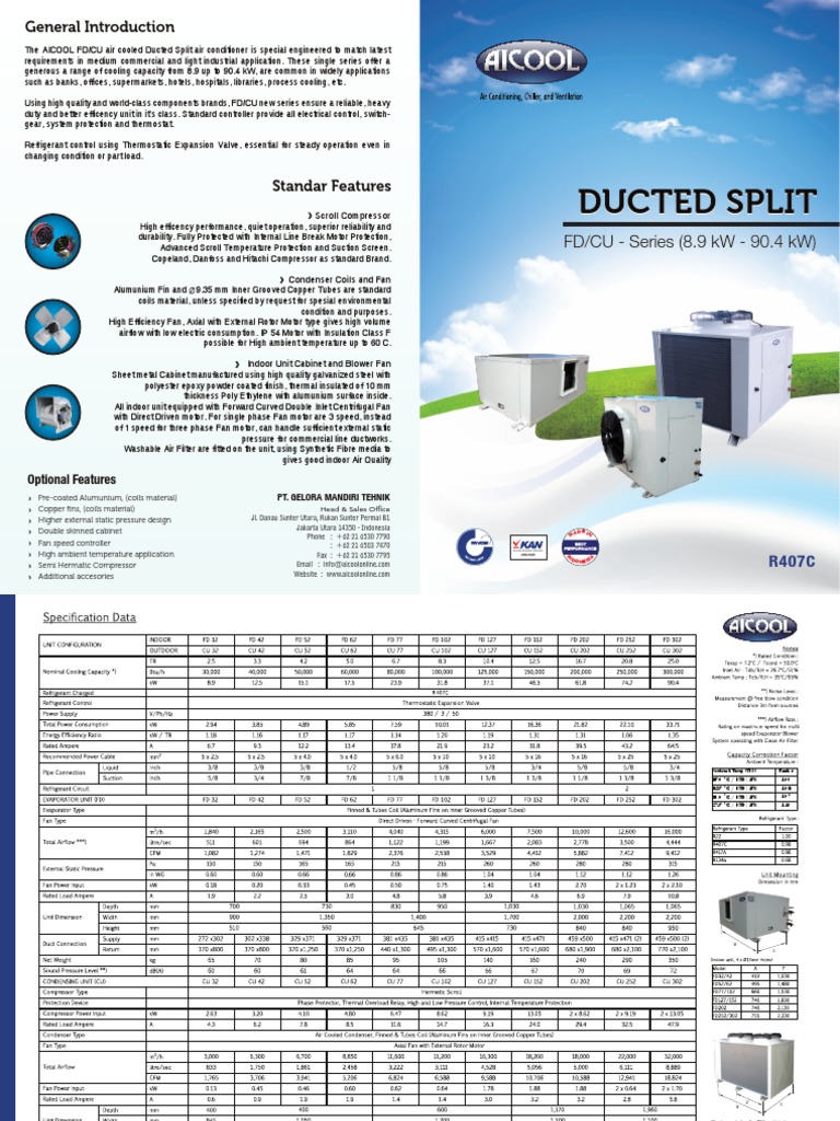 FDCU Catalog | PDF | Air Conditioning | Electromechanical Engineering
