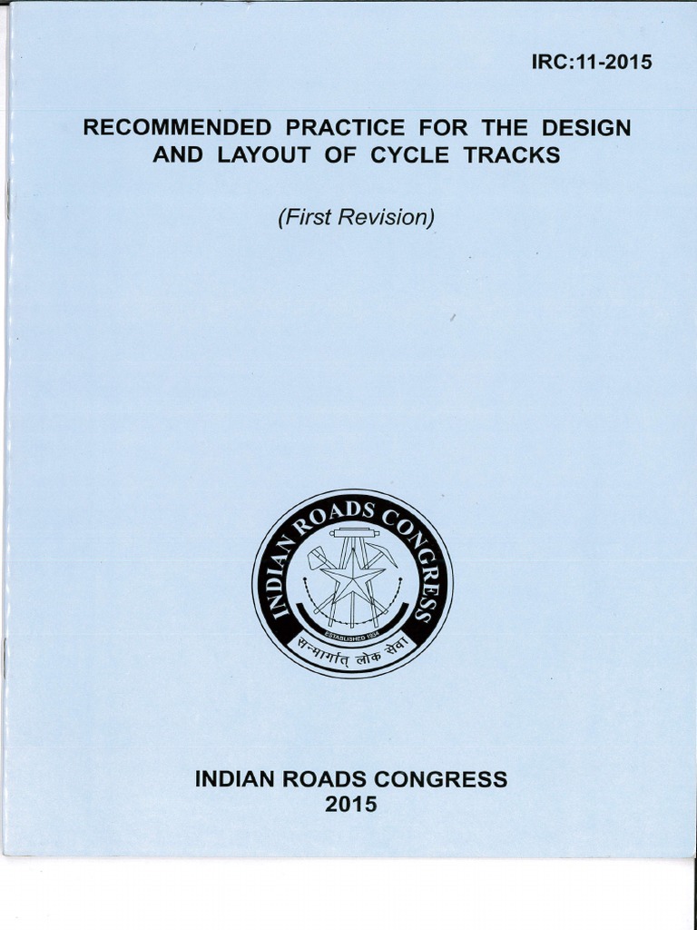 IRC 11 2015 Design Layout of Cycle Tracks PDF | PDF