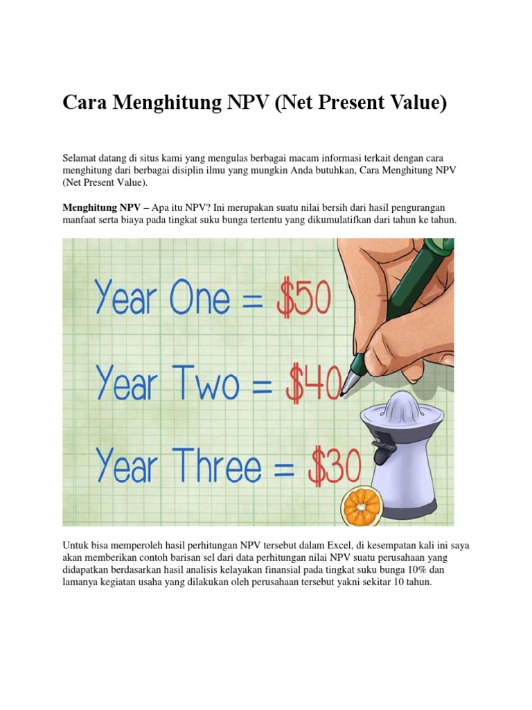 Cara Menghitung NPV (Net Present Value) | PDF