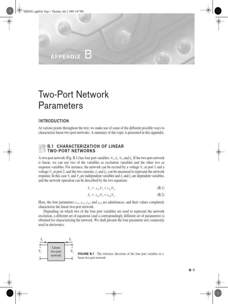Appendix B - Two-Port Network Parameters | PDF | Electromagnetism ...