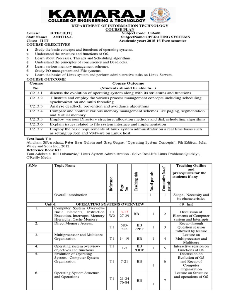 Course No. Course Outcome (Students Should Be Able To... ) | PDF ...