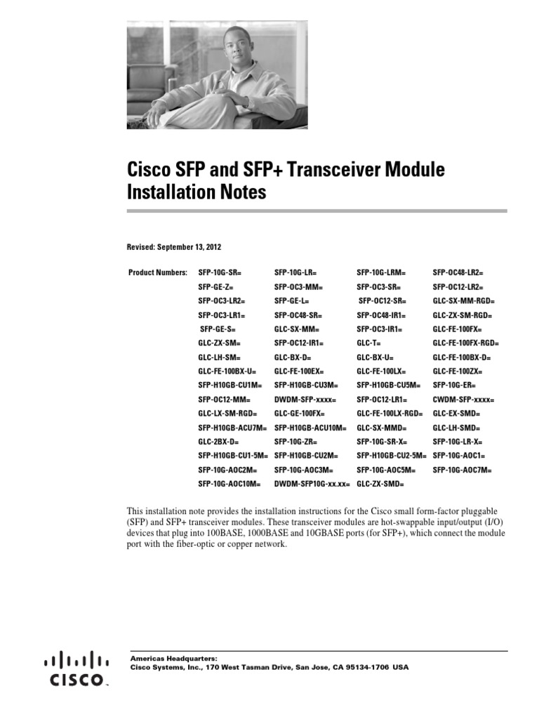 CISCO ALL SFP TYPES.pdf | Optical Fiber | Networks