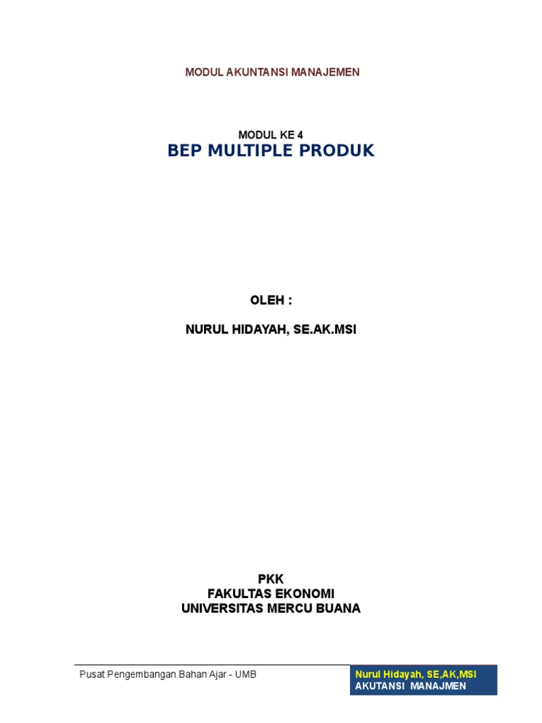 BEP Multi Produk | PDF