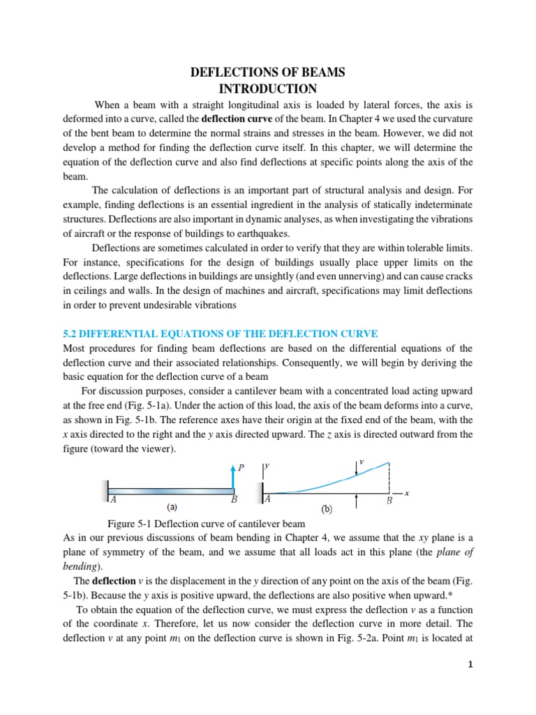 Deflections of Beams | PDF | Bending | Curvature
