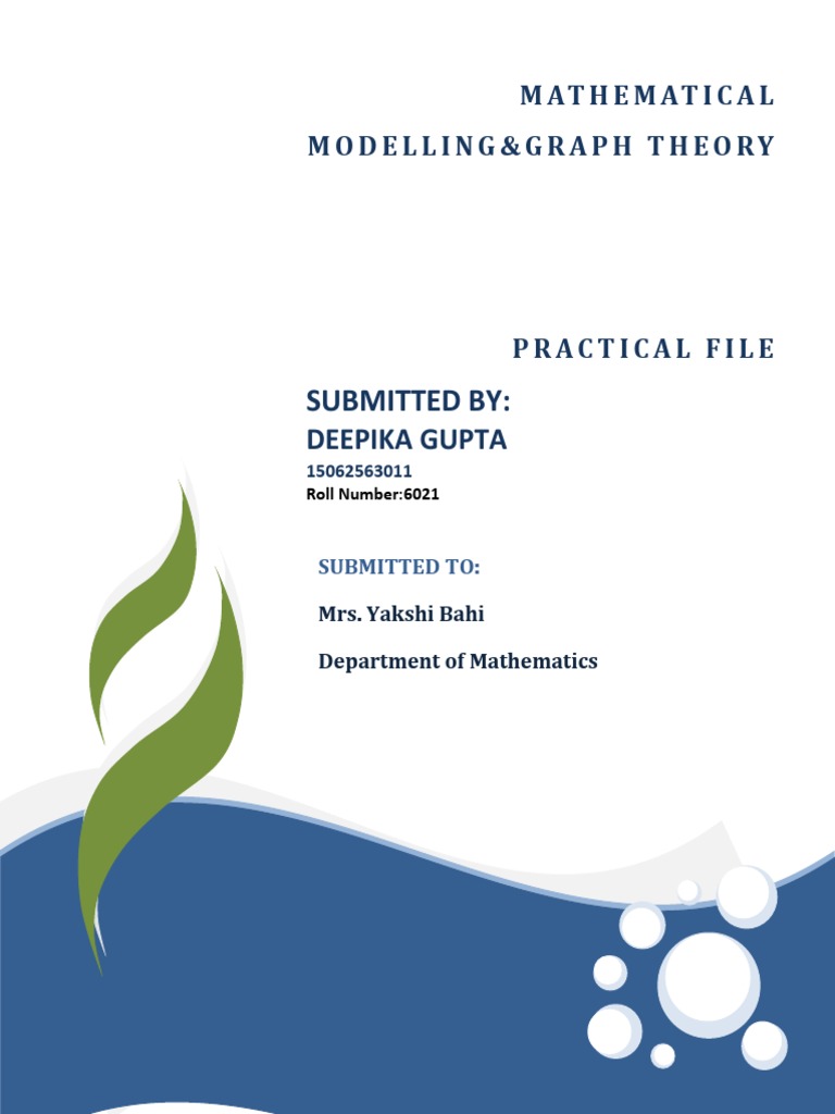Mathematical Modelling & Graph Theory | PDF | Social Science