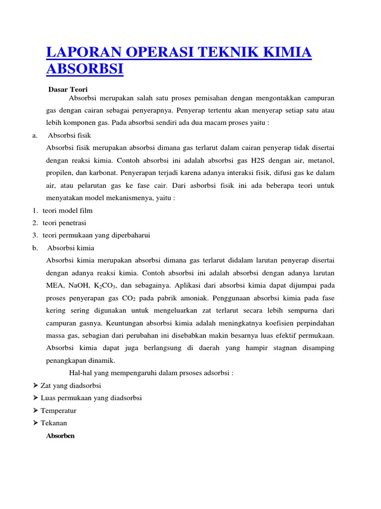 Absorpsi Dan Adsorpsi | PDF | Sains & Matematika