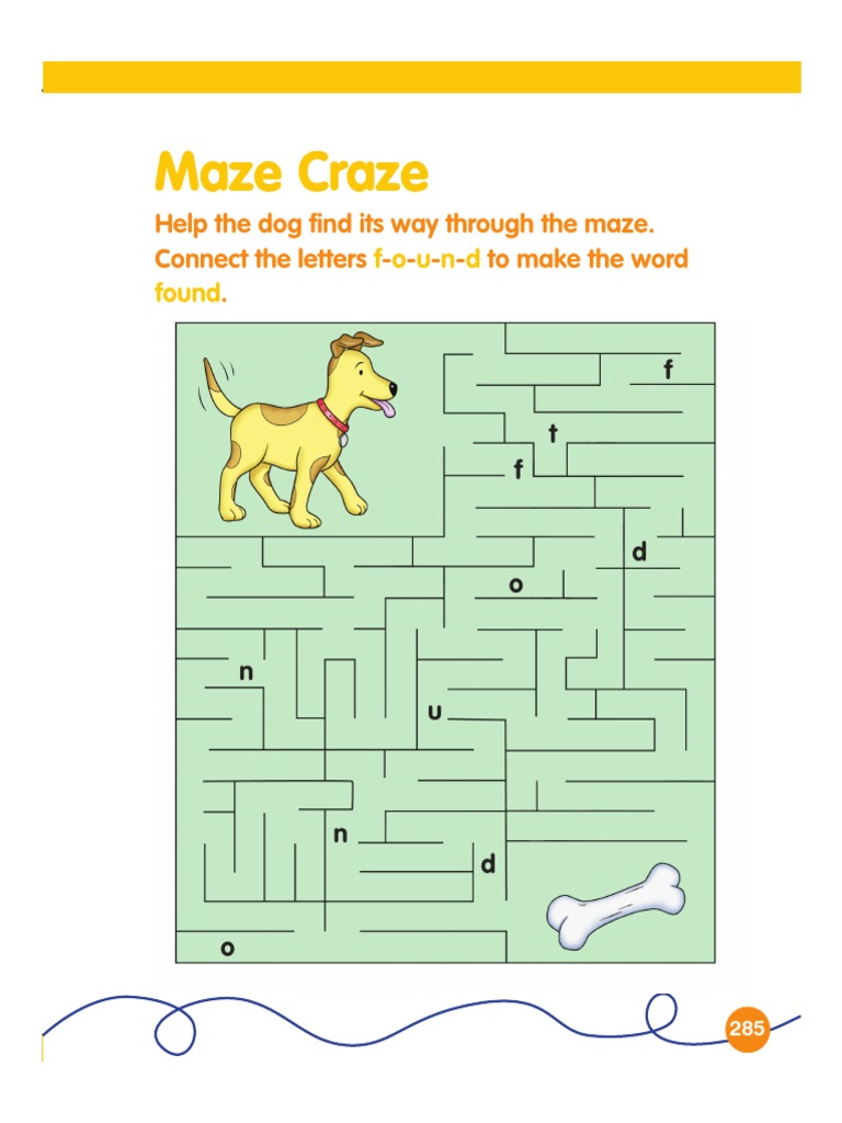 Maze Craze: Help The Dog Find Its Way Through The Maze. Connect The ...