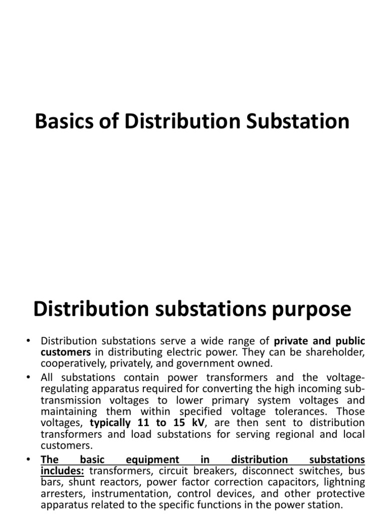 Basics of Distribution Substation | PDF | Electrical Substation ...