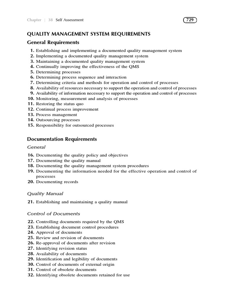 Quality Management System Requirements General Requirements: Chapter J ...