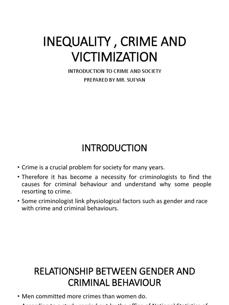 Inequality, Crime and Victimization | PDF | Violence | Victimisation