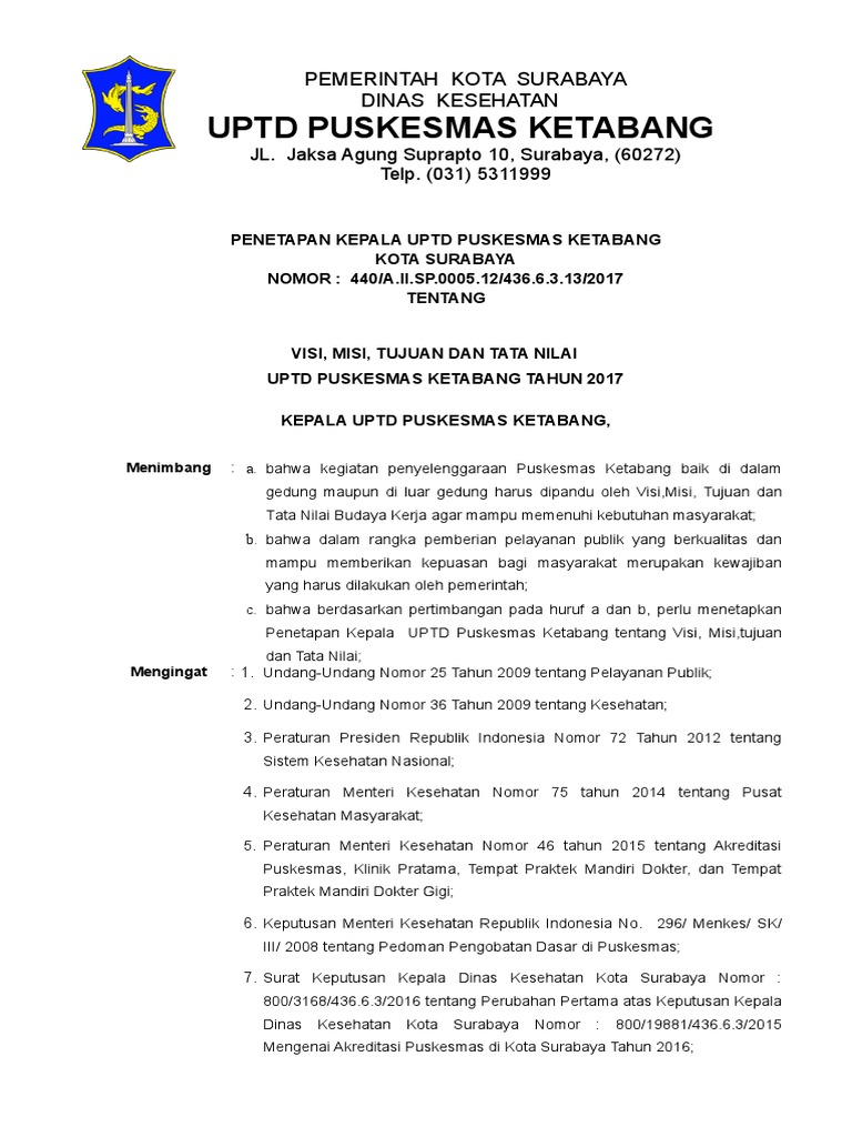 Contoh Surat Penetapan