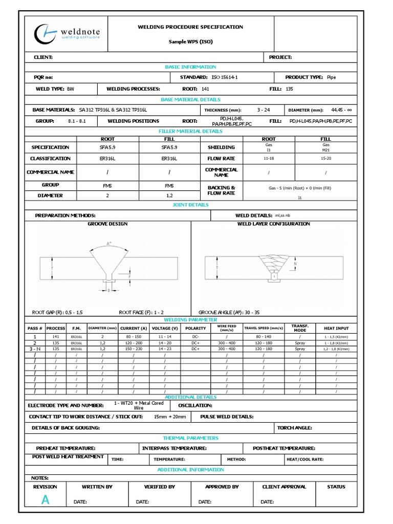 WPS Creation Sample ISO | Welding | Building Materials