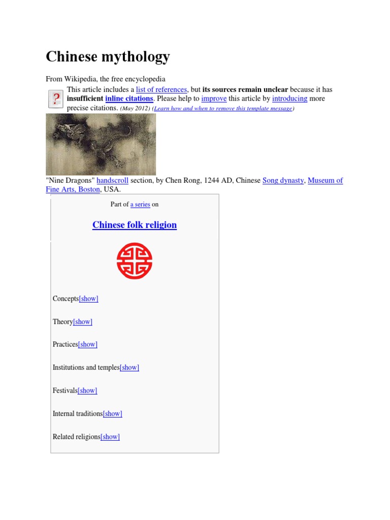 Chinese Mythology | PDF | Asian Mythology | Folk Religion
