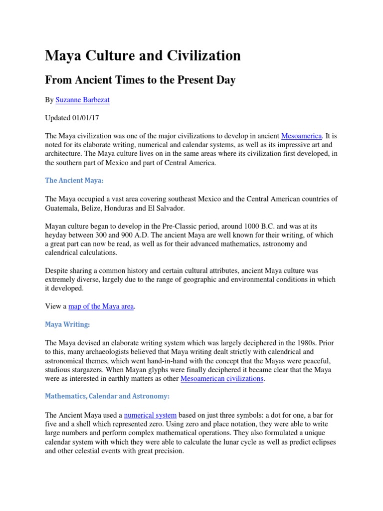 Maya-Maya Culture and Civilization | PDF | Maya Peoples | Maya Civilization