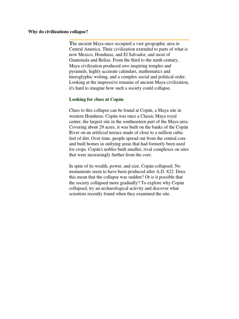 Maya-Why Do Civilizations Collapse | PDF