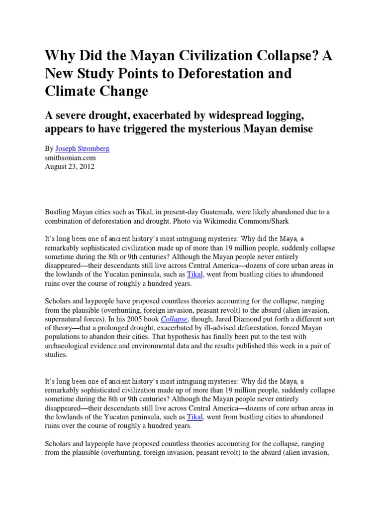 Maya-Why Did the Mayan Civilization Collapse | Maya Civilization ...