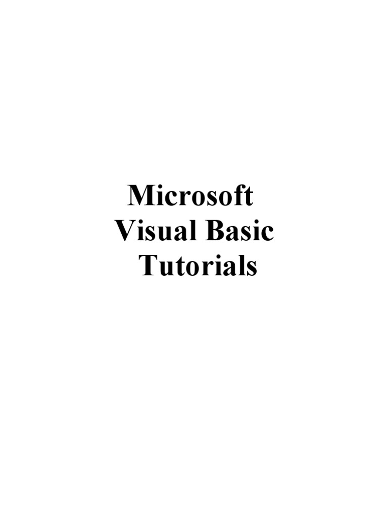 Microsoft VB6 Tutorials | PDF | Basic | Computer Programming