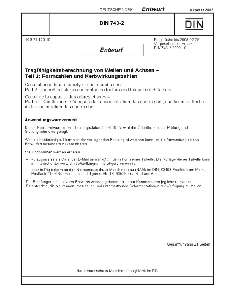 Din 743-2 e 2008-10 PDF | PDF