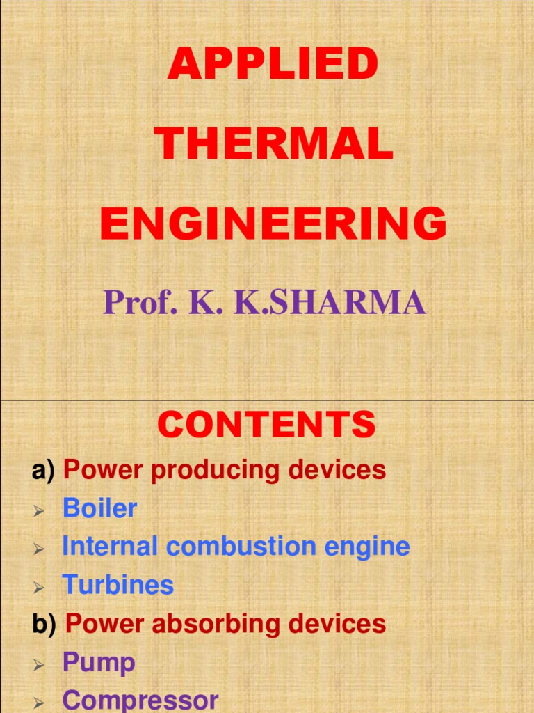 Applied Thermodynamics | PDF | Internal Combustion Engine | Diesel Engine