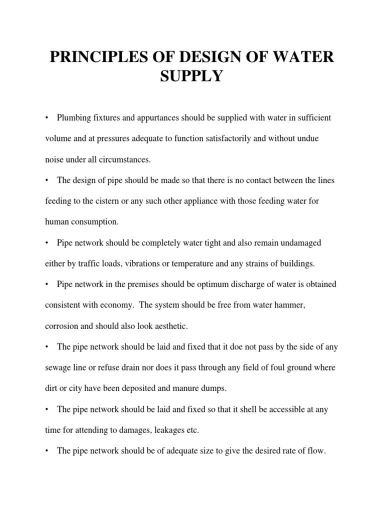 Principles of Design of Water Supply | PDF | Sanitary Sewer | Pipe ...