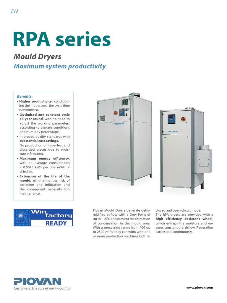 Piovan Rpa en | PDF | Clothes Dryer | Humidity