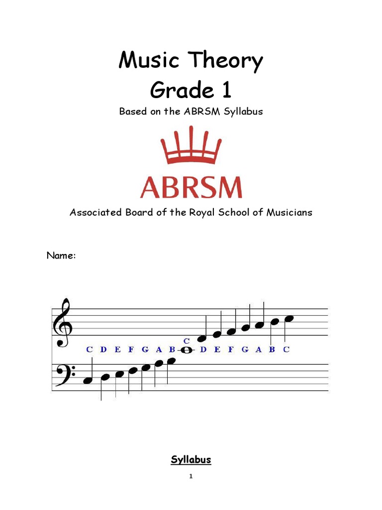 Music Theory Grade 1: An Introduction to the Fundamentals of Music ...