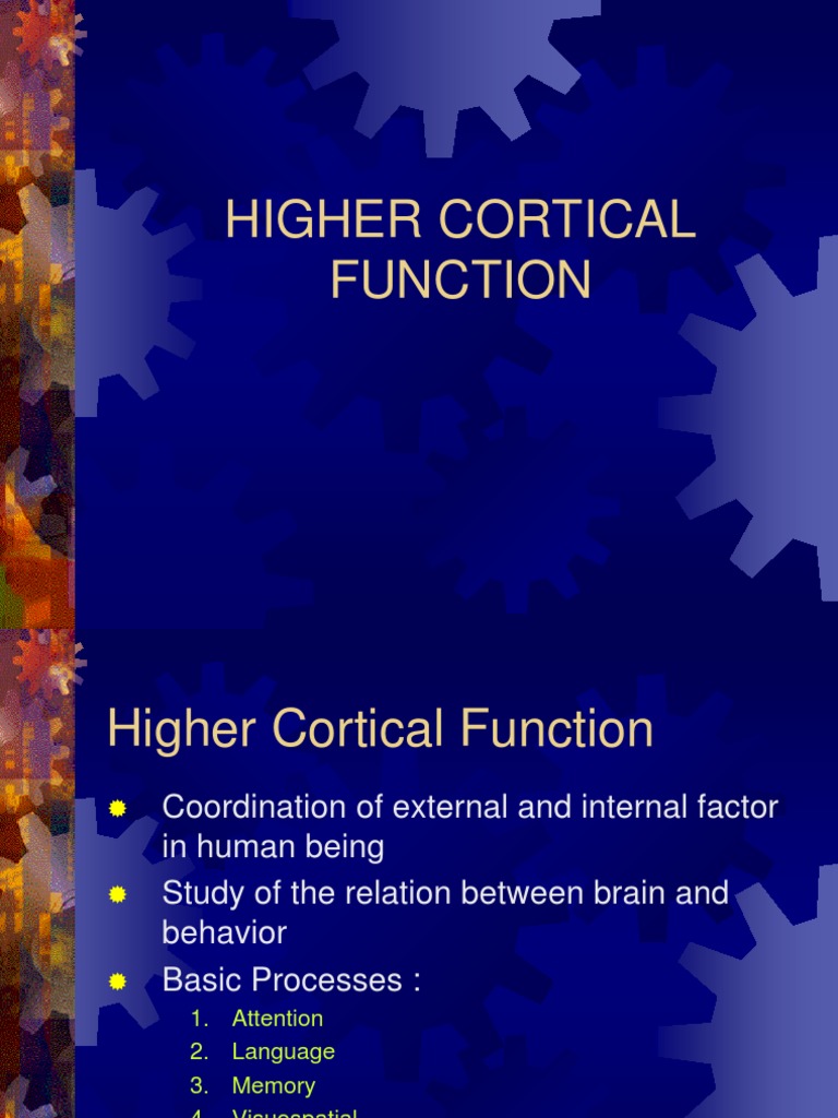 Higher Cortical Function | PDF | Aphasia | Speech