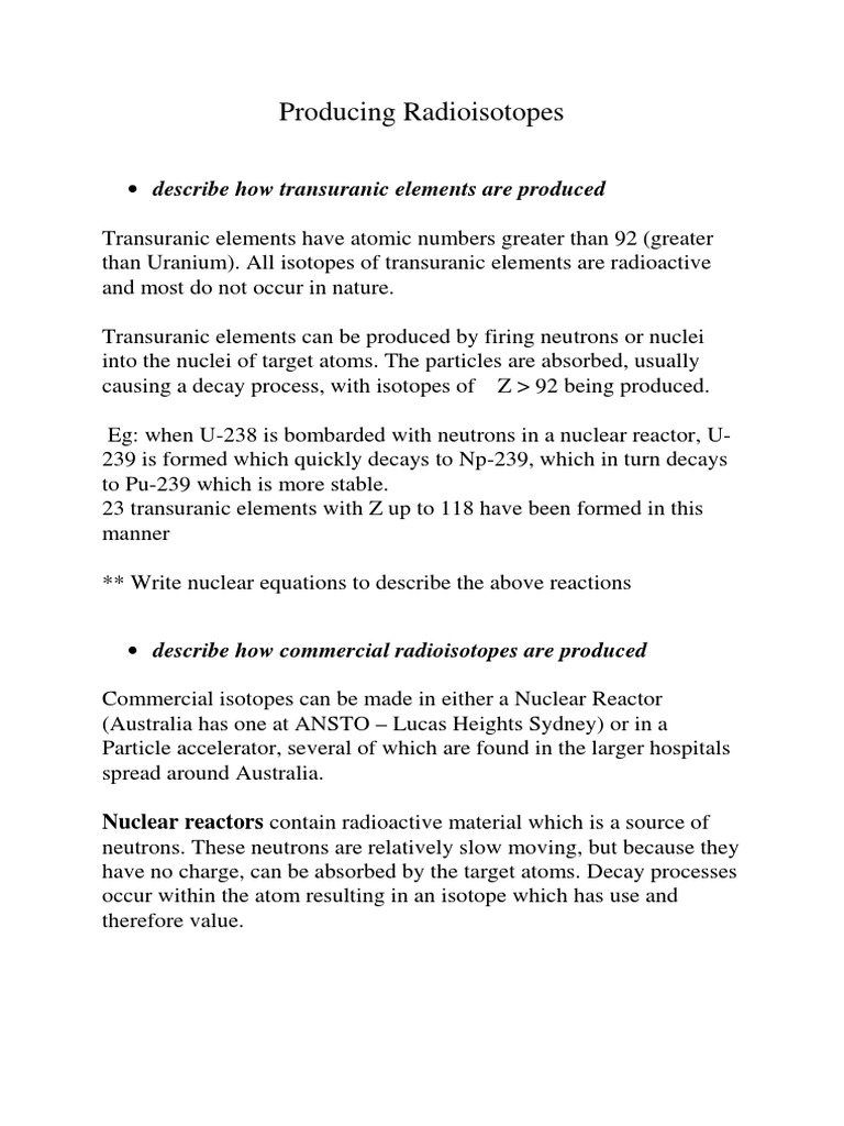 Producing Radioisotopes: Nuclear Reactors Contain Radioactive Material ...