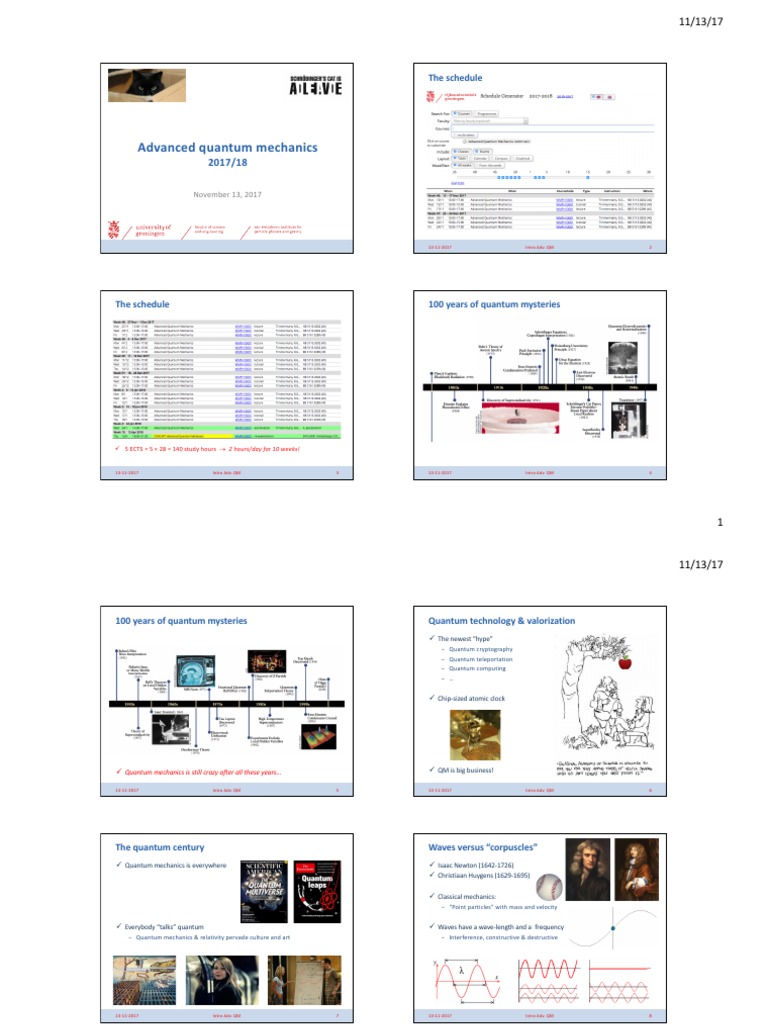 Advanced Quantum Mechanics Slides 1 | PDF | Quantum Mechanics | Photon