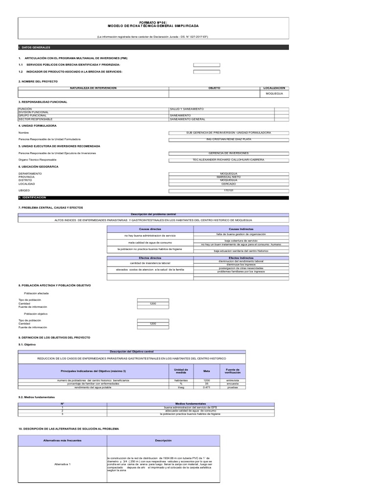 Ficha Simplificada | Descargar gratis PDF | Agua | Economias