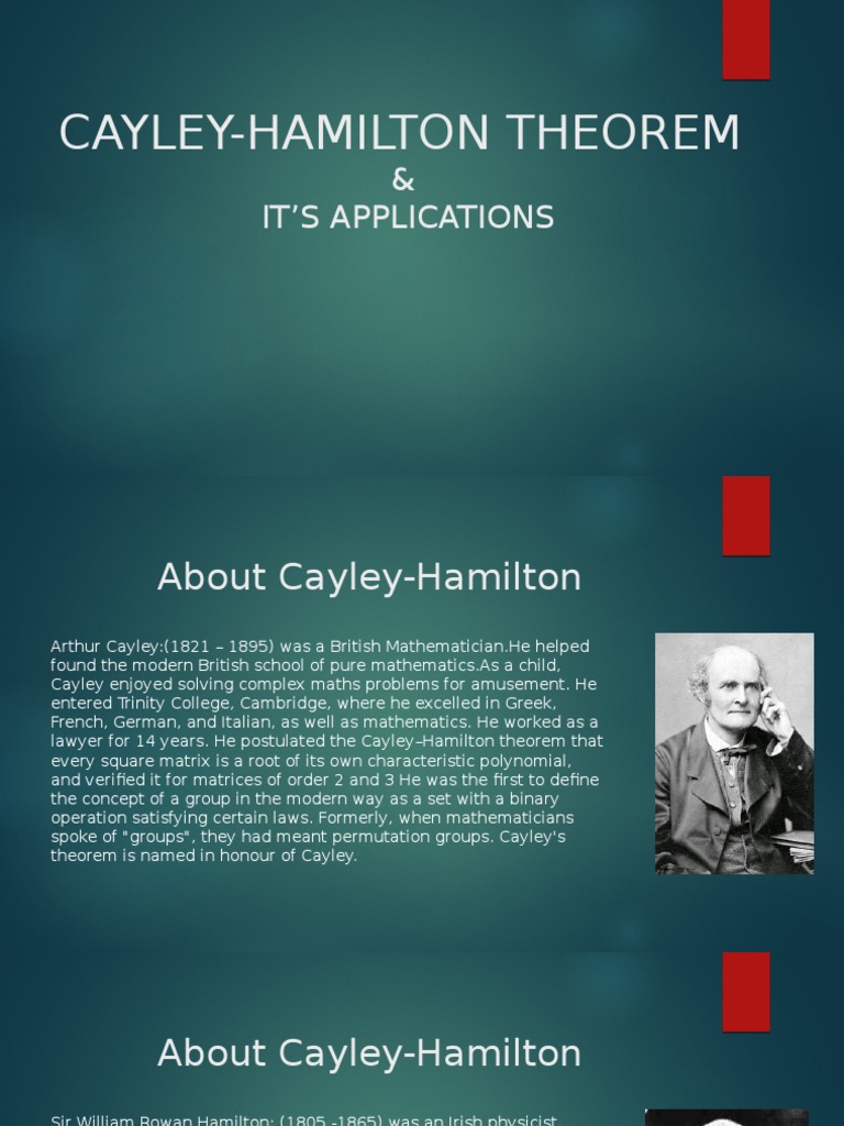 Cayley Hamilton Theorem | PDF | Abstract Algebra | Teaching Mathematics