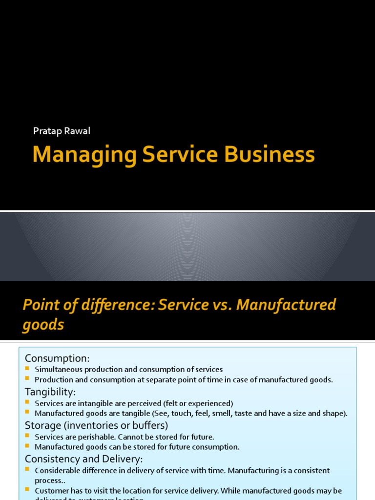Key Differences in Service Management | PDF | Strategic Management | Goods