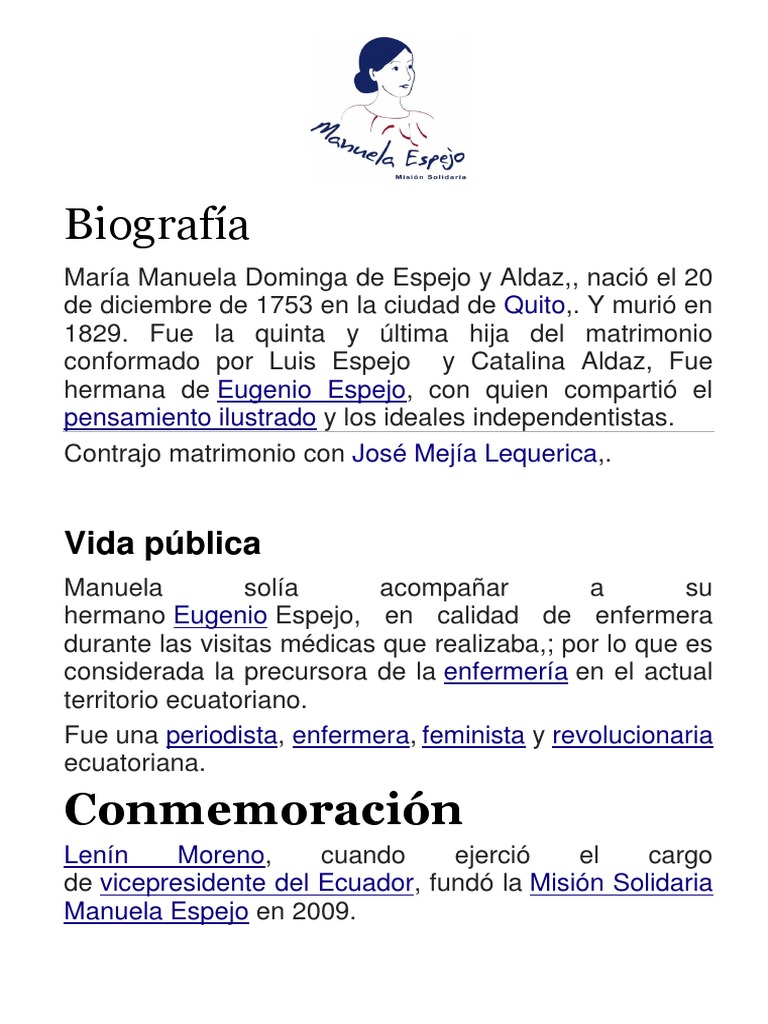 Biografía Manuela ESPEJO | PDF