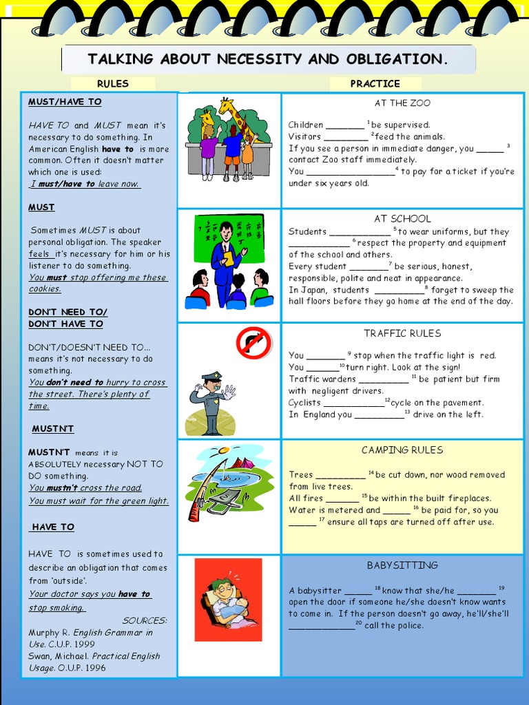 Talking About Necessity and Obligation Fun Activities Games 18297 | PDF ...