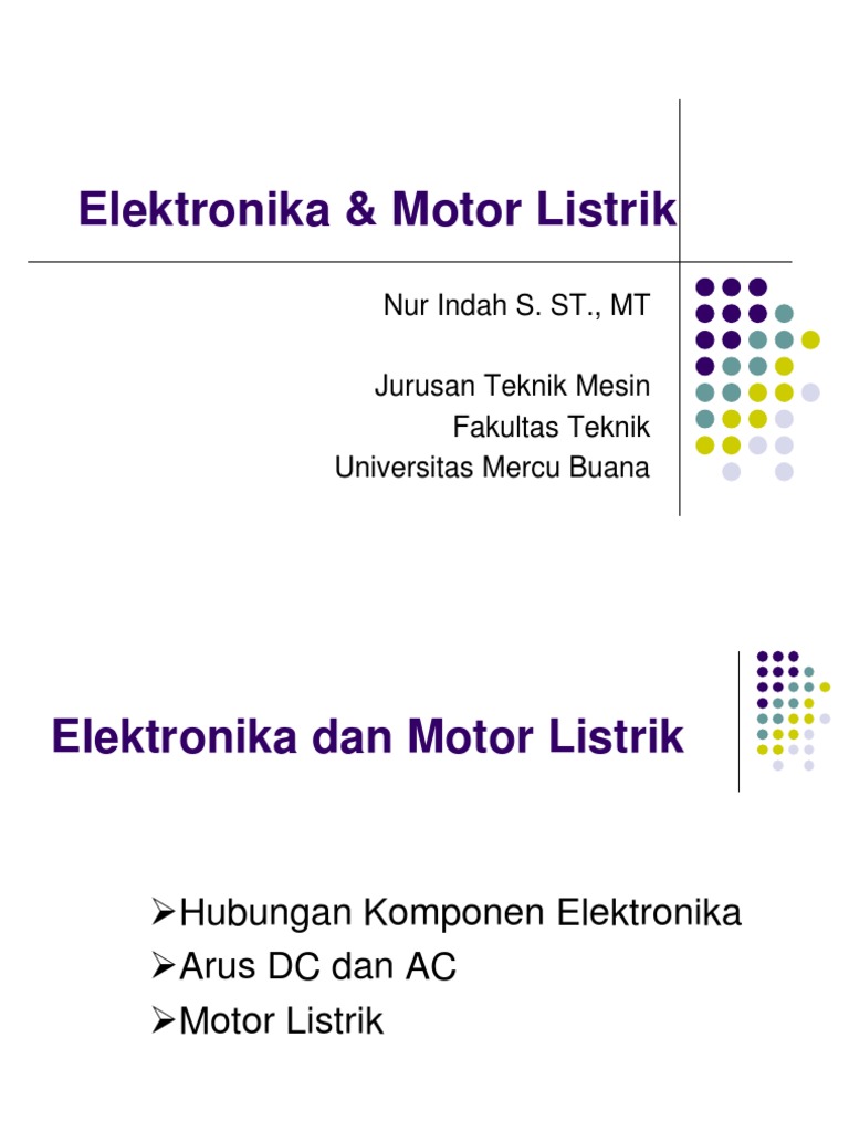 Elektronika Dan Motor Listrik | PDF
